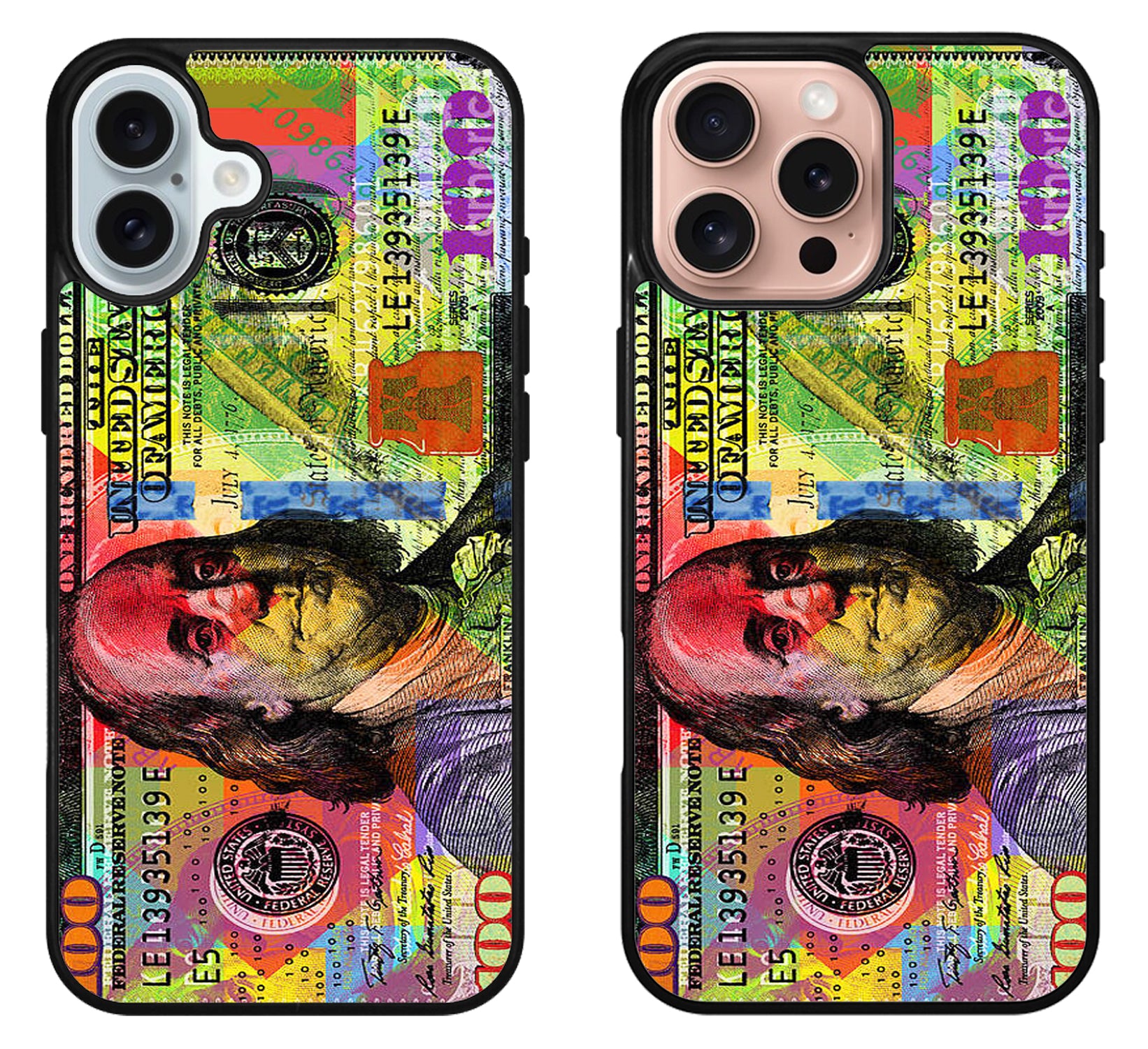 100 Dollar Bill Colorfull iPhone 16 | 16 Plus | 16 Pro | 16 Pro Max Ca ...